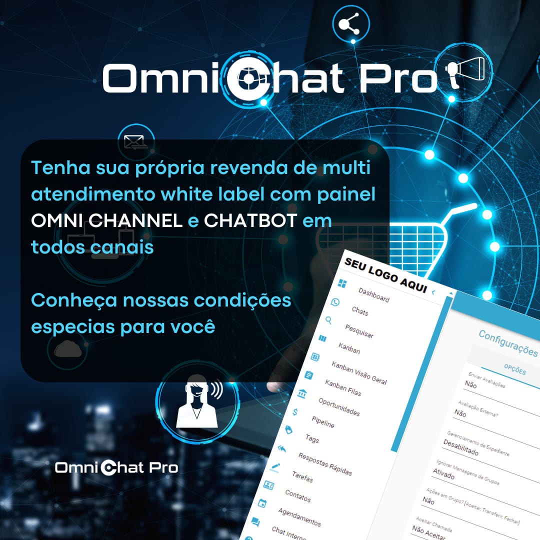 Omni Chat Pro – Whaticket – PLATAFORMA MULTIATENDIMENTO – INTELIGENCIA ARTIFICIAL